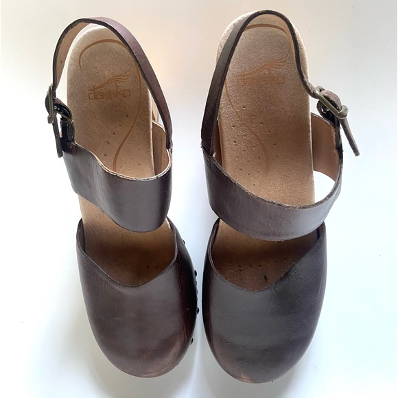 Dansko | Shoes | Dansko Thea Mary Jane Sandal Clog Wood Heel Cut Out ...